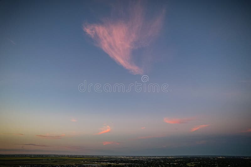 Beautiful Sunset with a Pink Cloud in the Sky Stock Photo - Image of ...