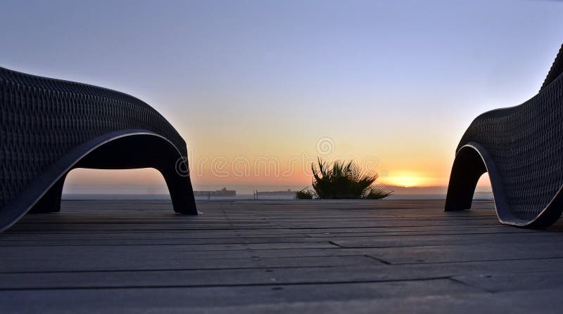 A Beautiful Sunset from the Pool Deck Stock Image - Image of travel ...