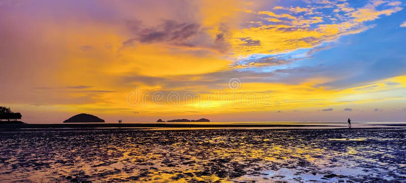 Beautiful Sunset at Putatan Beach Stock Photo - Image of coastline ...