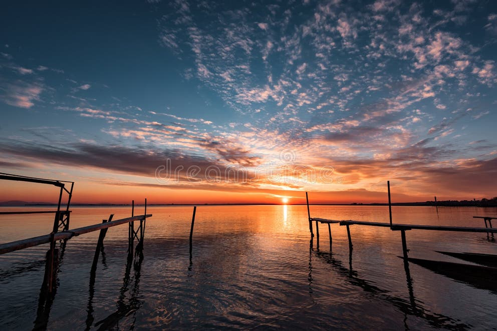 Beautiful Sunset in Ravda, Bulgaria. Stock Photo - Image of orange ...