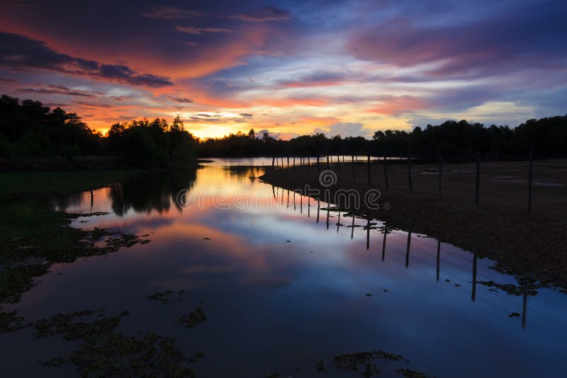 Beautiful Sunset Reflection Stock Image - Image of colorful, malaysia ...