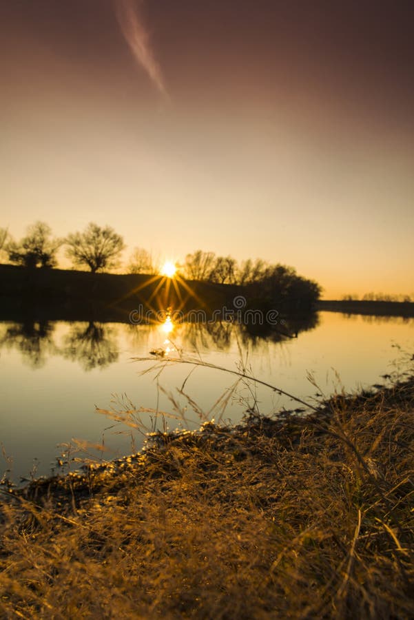 Beautiful Sunset Reflection Stock Photo - Image of cloud, golden: 64305050