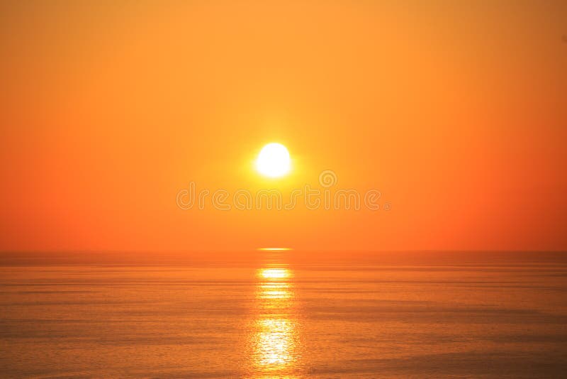 Beautiful Sunset with Reflection on the Sea Stock Photo - Image of ...