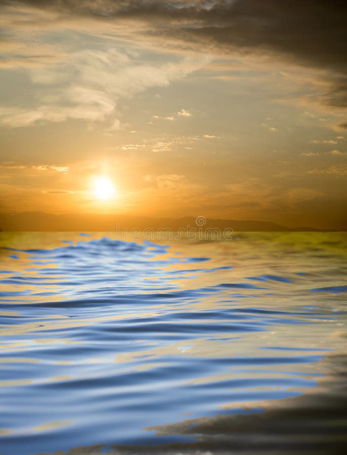 Beautiful Sunset with Reflection on the Water Stock Photo - Image of ...