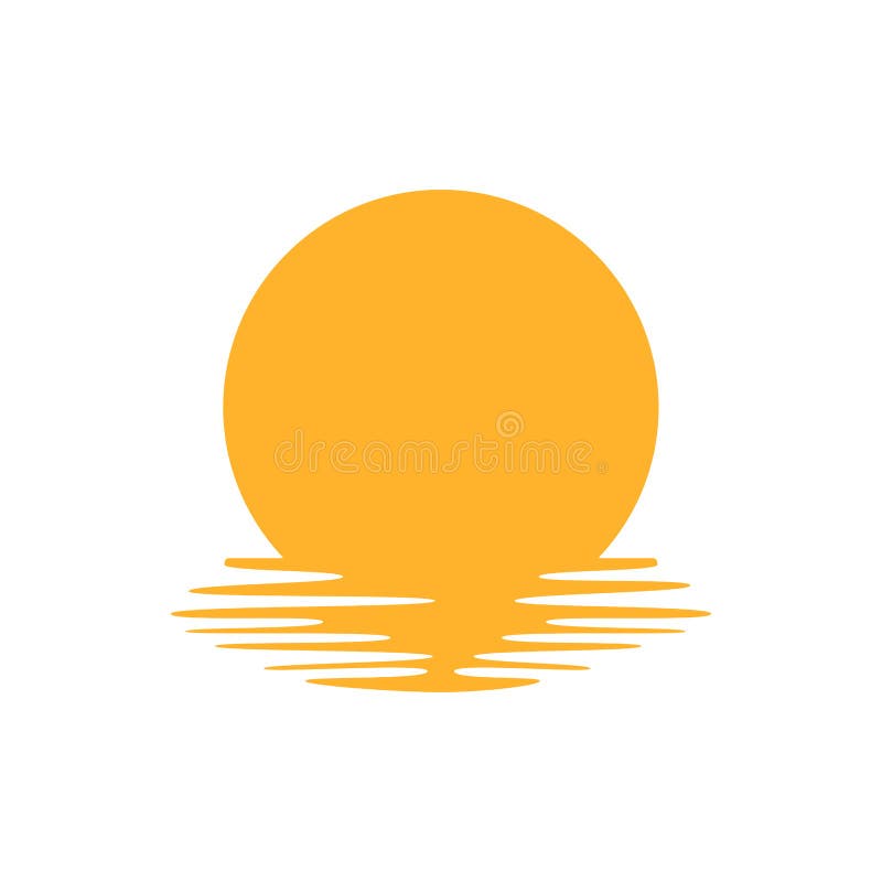 Sunset Over Water Clipart