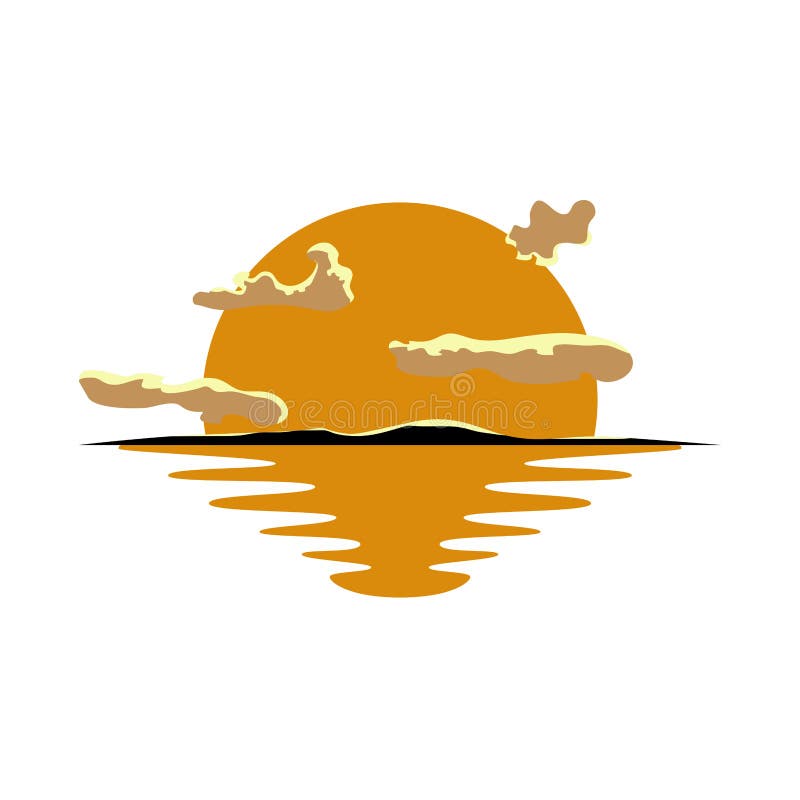 Beautiful Sunset with Reflection in the Water Stock Vector ...