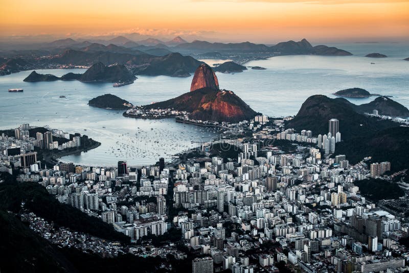 Beautiful Sunset in Rio De Janeiro Stock Image - Image of outdoors ...