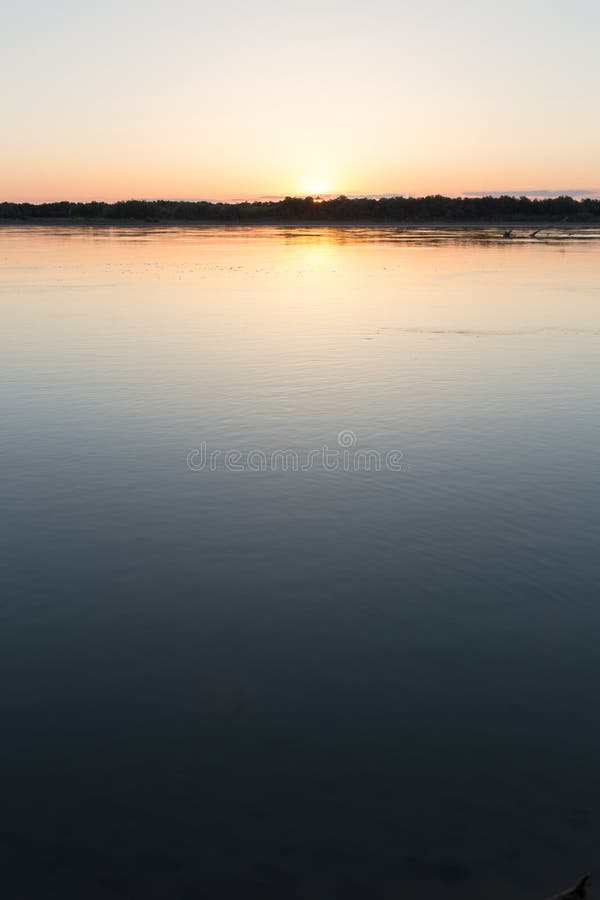 A Beautiful Sunset on the River Stock Image - Image of water, light ...
