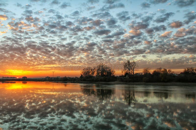 Beautiful Sunset on the River. Stock Image - Image of daylight ...