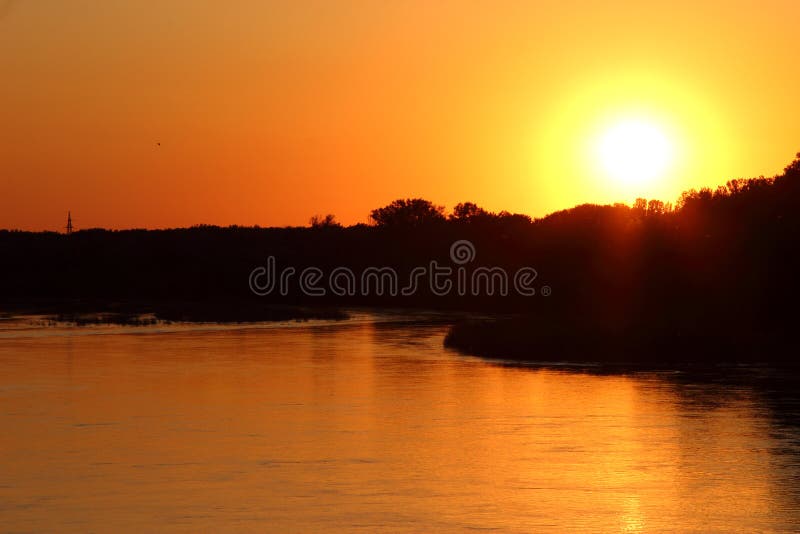Beautiful Sunset on the River Stock Photo - Image of beautiful, water ...
