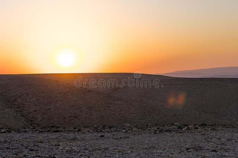 Beautiful Sunset in a Rocky Desert Stock Image - Image of yellow, cliff ...