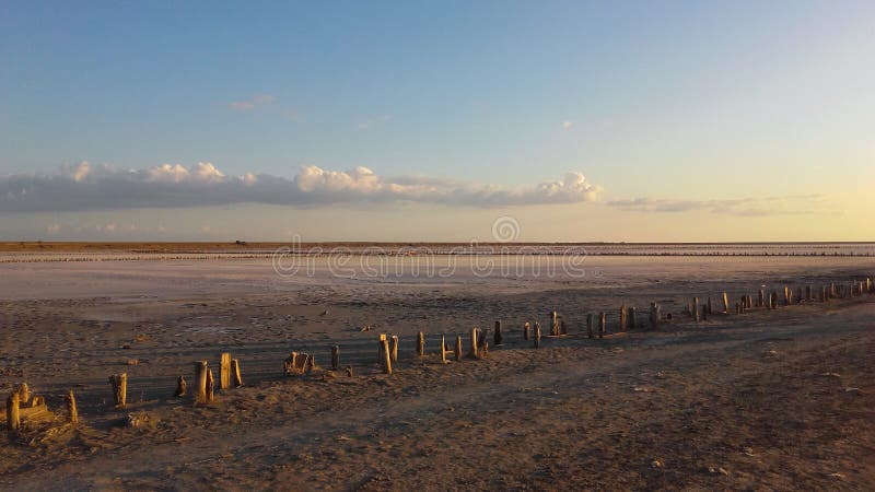 Sunset at salt lakes stock photo. Image of flats, desert - 111405354