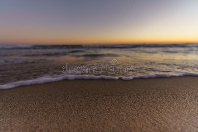Beautiful Sunset on a Sandy and Calm and Smooth Beach Stock Photo ...