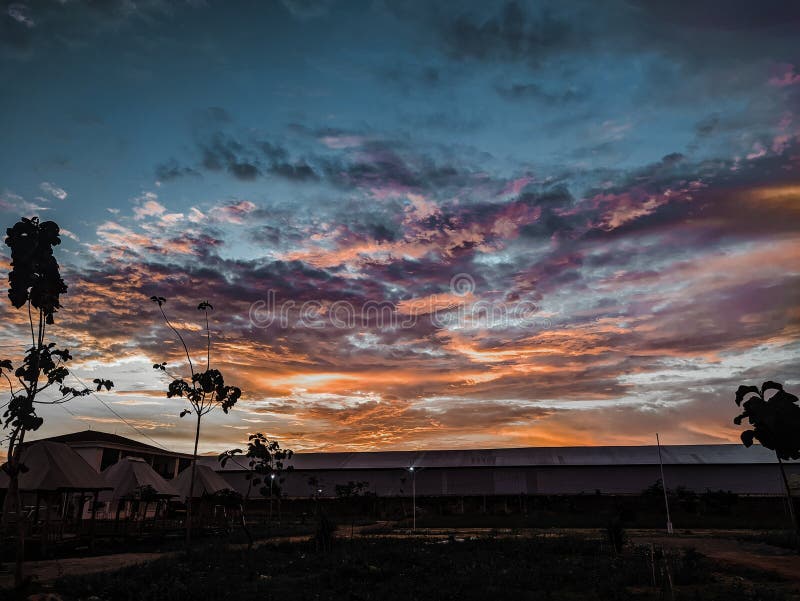 Beautiful Sunset in the School Yard Stock Image - Image of night, ocean ...