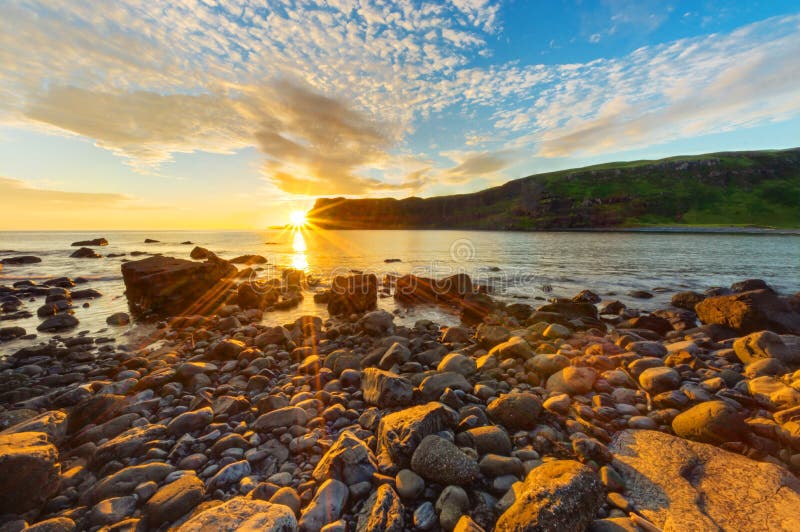 Beautiful Sunset in Scotland Stock Photo - Image of rock, sunlight ...