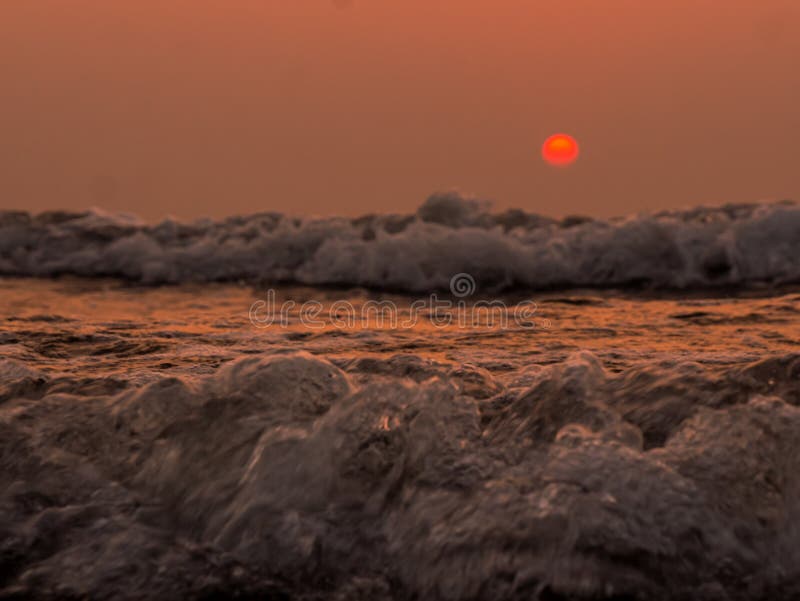 Beautiful Sunset at Sea Shore of Coastal Maharashtra Stock Image ...