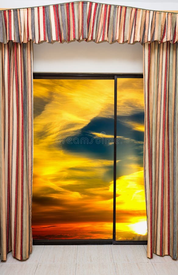Sea sunset from the window stock image. Image of ocean - 79975279