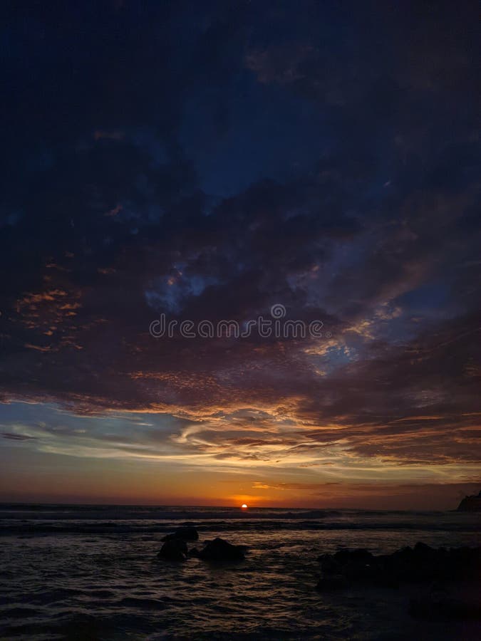 Beautiful Sunset on the Seashore in Menguneng Valley, Menganti Beach ...