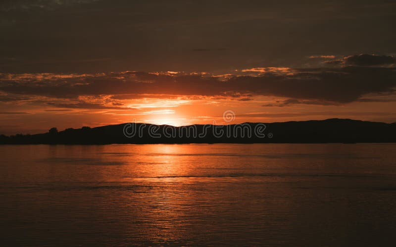 Beautiful Sunset Sky Above Clouds with Dramatic Light Stock Image ...