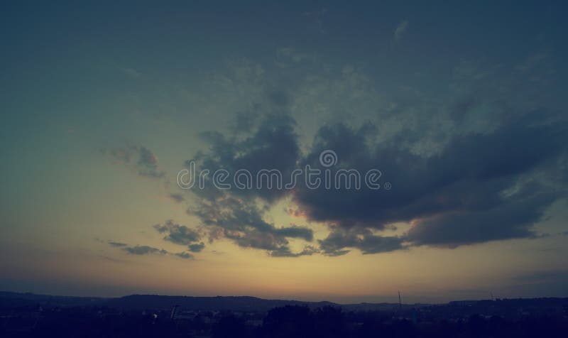 Beautiful Sunset Sky Above Clouds with Dramatic Light Stock Image ...