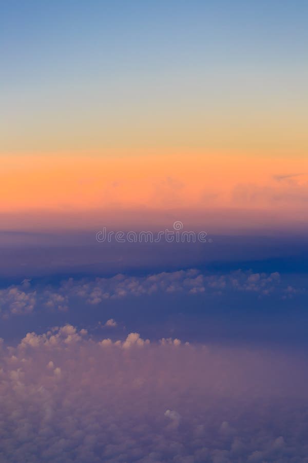 Beautiful Sunset Sky Above Clouds with Dramatic Light Stock Image ...