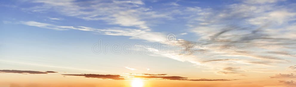 Beautiful Sunset Sky Above Clouds with Dramatic Light. Stock Photo ...