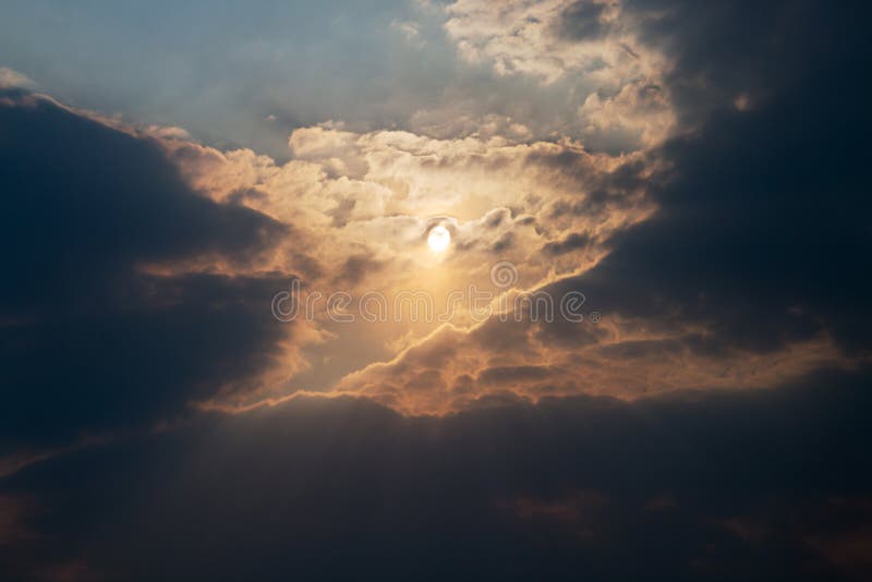 Beautiful Sunset Sky Above Clouds with Dramatic Light. Stock Image ...