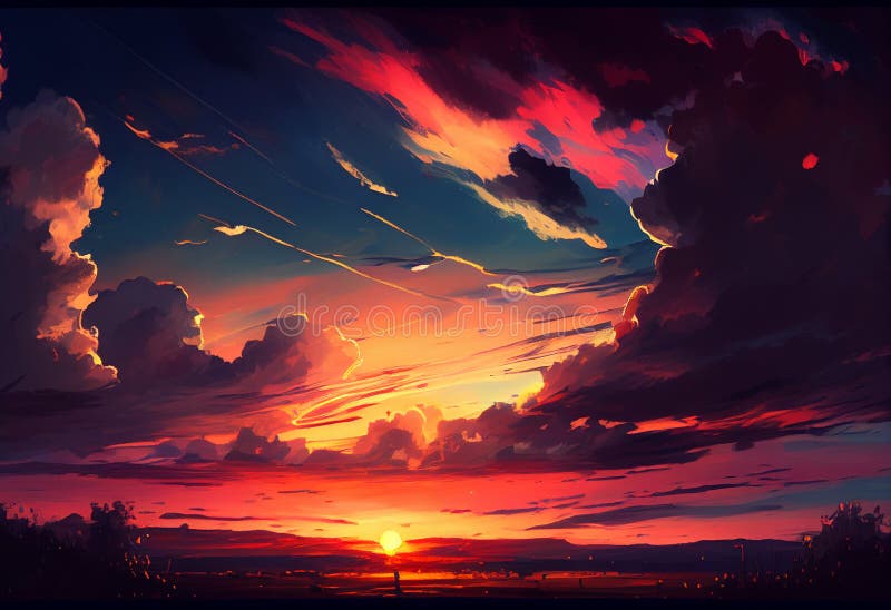 Beautiful Sunset Sky. AI Generated Stock Illustration - Illustration of ...