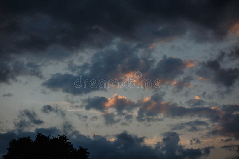 Beautiful Sunset Sky with Bright Transitions in Color Stock Photo ...