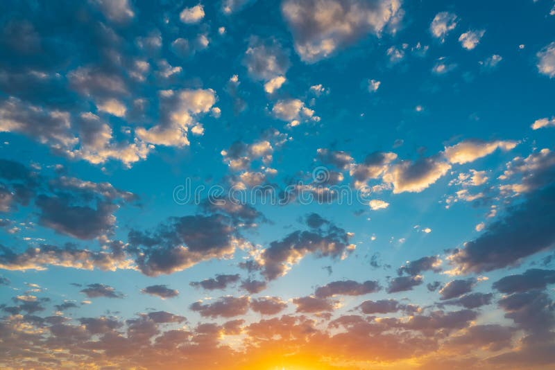 Beautiful Sunset Sky with Clouds Stock Photo - Image of beautiful ...