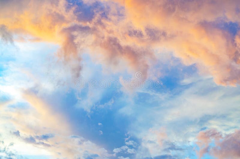 Beautiful Sunset Sky Clouds with Dramatic Light Stock Image - Image of ...