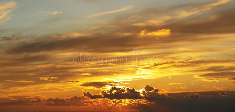 Beautiful Sunset Sky with Clouds. High Quality Photo. Stock Photo ...
