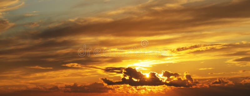 Beautiful Sunset Sky with Clouds. High Quality Photo. Stock Image ...