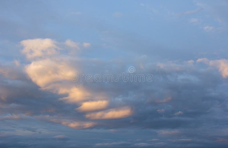 Beautiful Sunset Sky Clouds View from the Ground Stock Photo - Image of ...