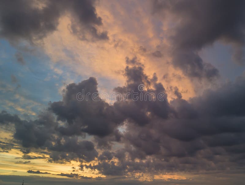 A Beautiful Sunset Sky with Dramatic Clouds, Showcasing a Blend of Warm ...