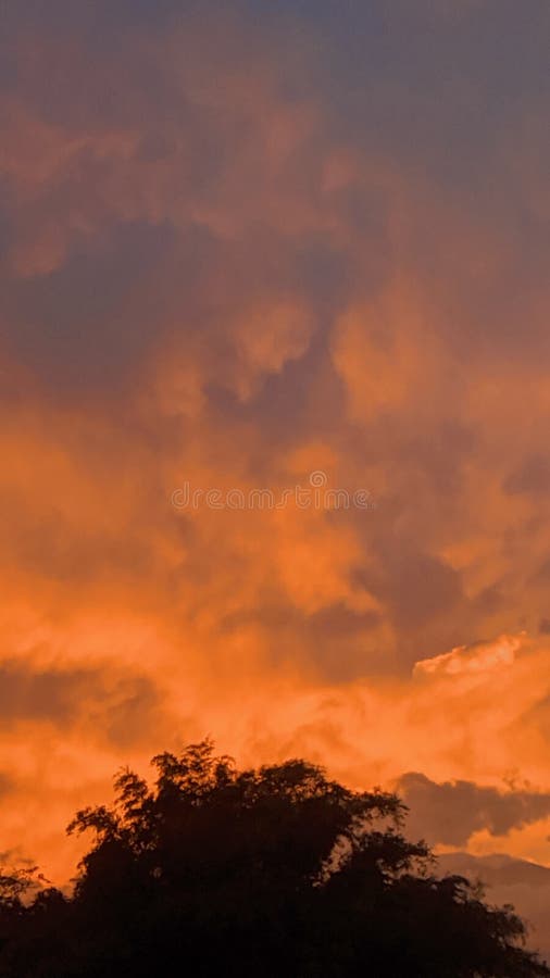 Beautiful Sunset in the Sky Evening Times Stock Photo - Image of ...