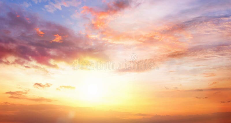 Beautiful Sunset Sky with Multicolor Clouds Stock Image - Image of ...