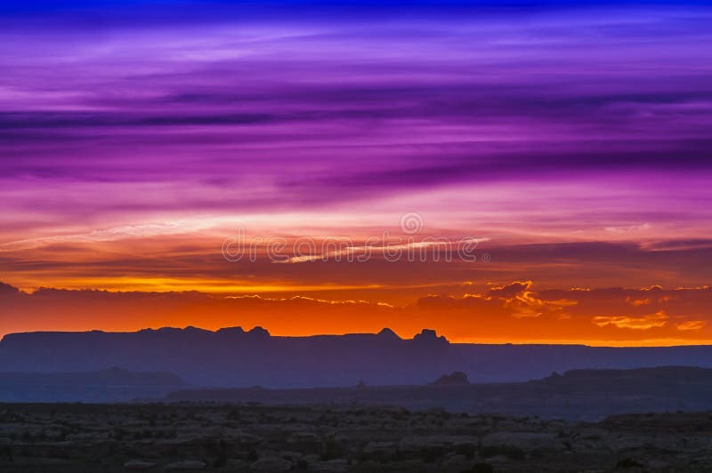 Beautiful Sunset Sky in Needles District Stock Photo - Image of drought ...