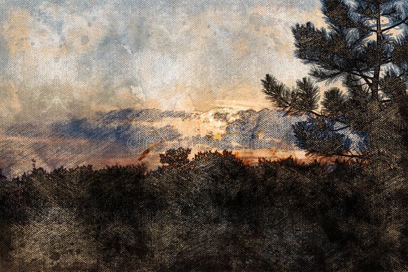 A Beautiful Sunset Sky Over the Forest Stock Photo - Image of nature ...