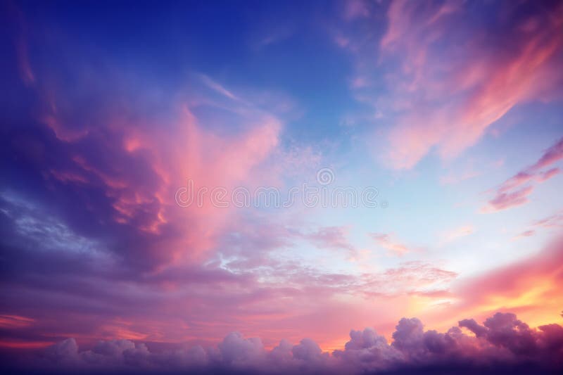 Beautiful Sunset Sky with Pink Clouds for Abstract Background Stock ...