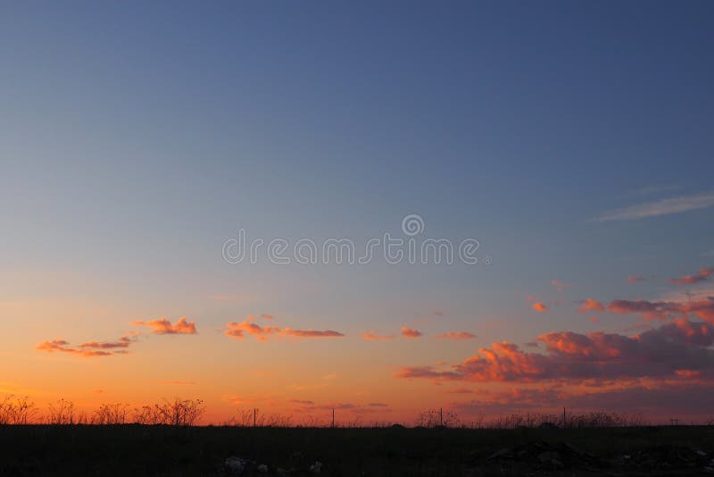 Beautiful Sunset Sky Somewhere with Colorful Clouds Stock Photo - Image ...
