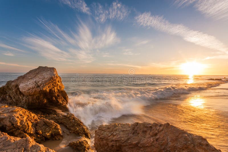California beach sunset stock image. Image of scenic - 32475911