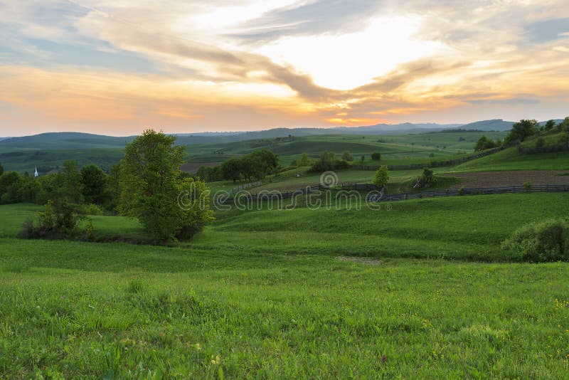 Horse Farm Sunset stock photo. Image of rural, meadow - 23548186