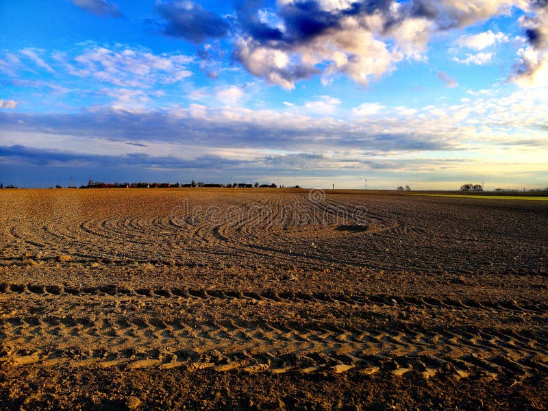 A Beautiful Sunset on the Spring Fields Stock Photo - Image of ...