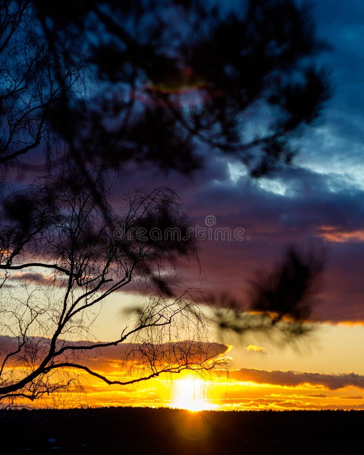 Beautiful Sunset with Thunderclouds Stock Image - Image of thunderstorm ...