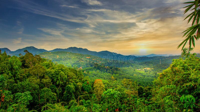 Beautiful Sunset on Top of the Hill at Sungai Siput Perak Stock Photo ...