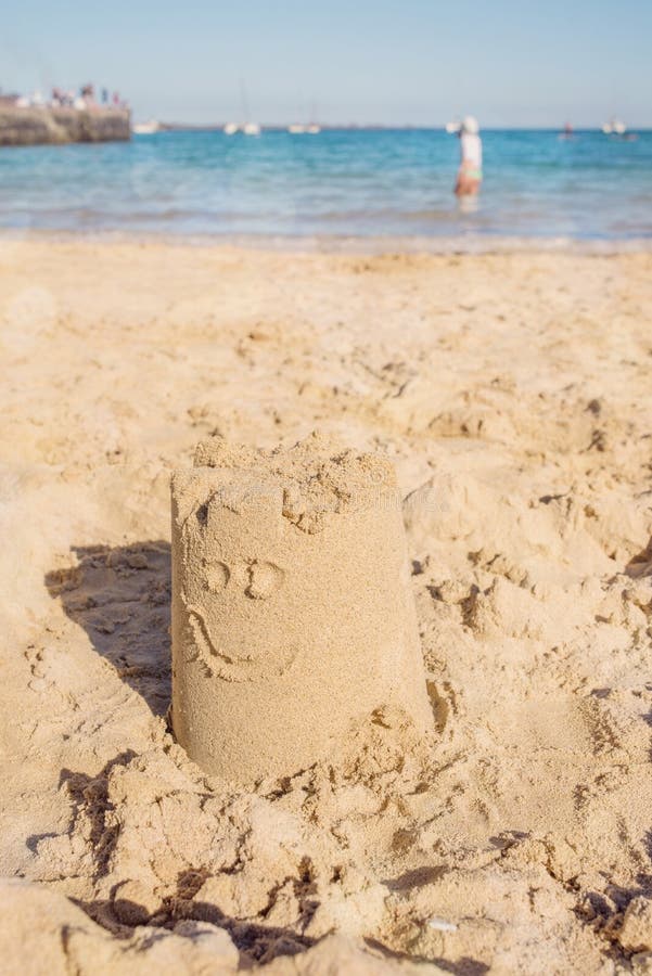 Fun Sand Block at the Edge of a Tropical Lagoon Stock Image - Image of ...