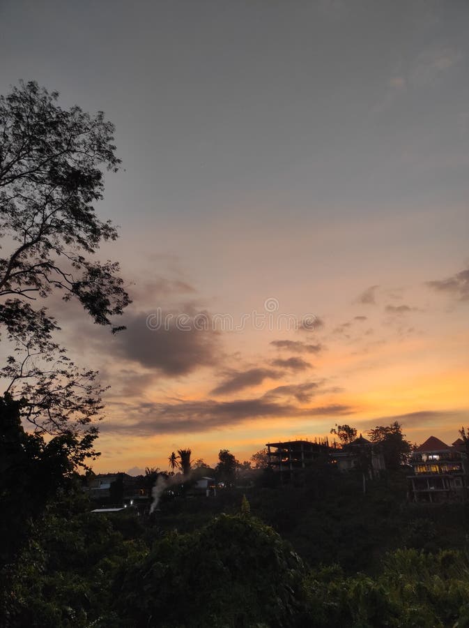 Beautiful Sunset in Ubud, Bali Indonesia Stock Photo - Image of ...
