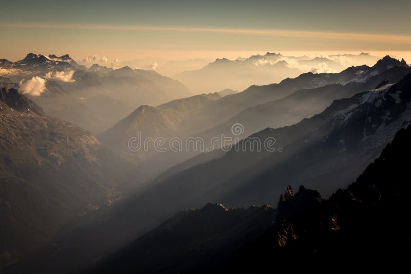 Sunset in the Alps stock photo. Image of glacier, snow - 123552358