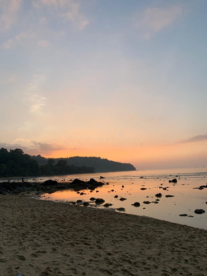 Beautiful Sunset and View Beach Stock Image - Image of beautiful ...